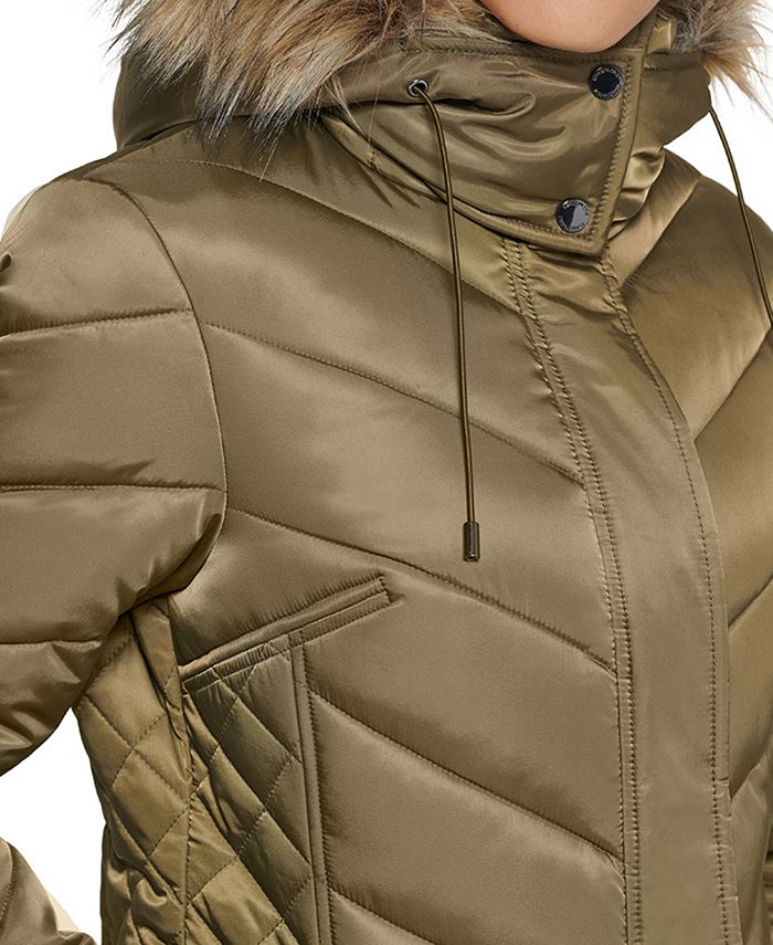 Kenneth Cole Petite Faux-Fur-Trim Hooded Puffer Coat - Macy's Kenneth Cole Petite Faux-Fur-Trim Hooded Puffer Coat - Macy's