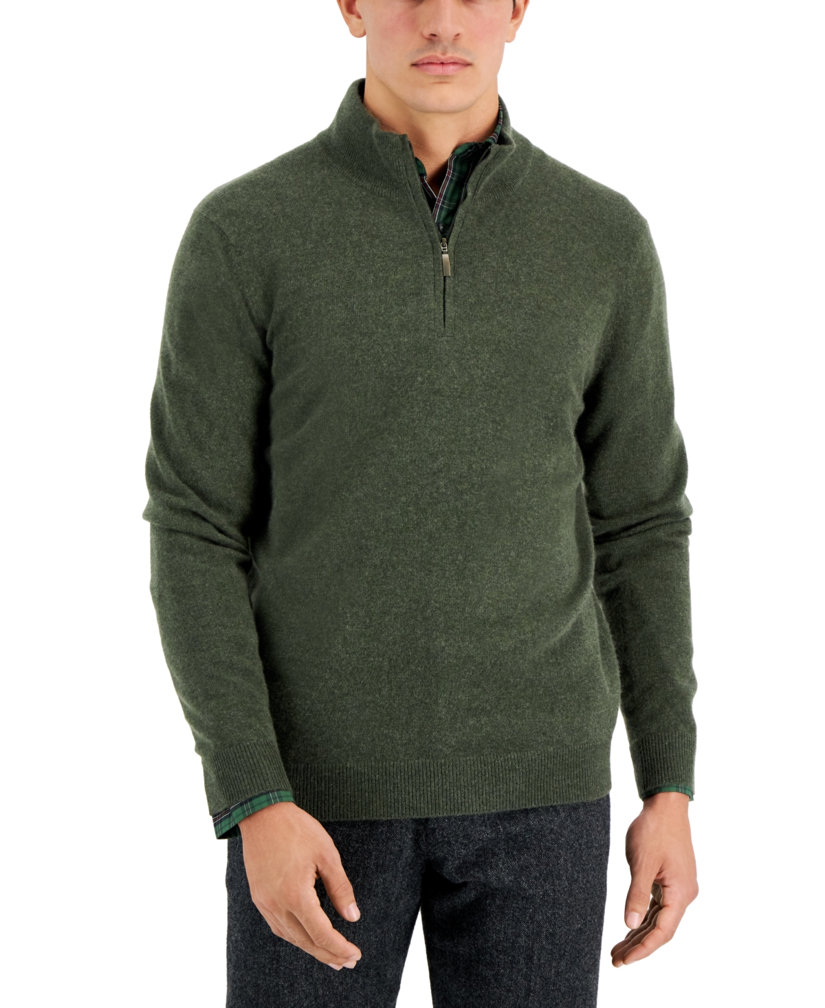 Click here for Club Room Mens Cashmere Quarter-Zip Sweater  Creat... prices