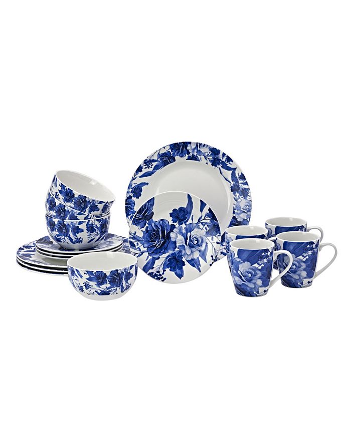 Godinger Beautiful Floral Dinner Plates, Salad Plates, Bowls and Mugs ...
