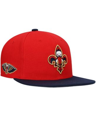 Men's Mitchell & Ness Red New Orleans Pelicans Core Side Snapback Hat ...