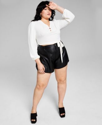 And Now This Trendy Plus Size Cropped O-Ring Top - Macy's