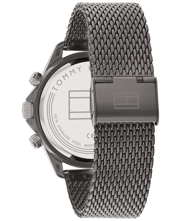 Tommy Hilfiger Men's Gunmetal Mesh Bracelet Watch 44mm - Macy's