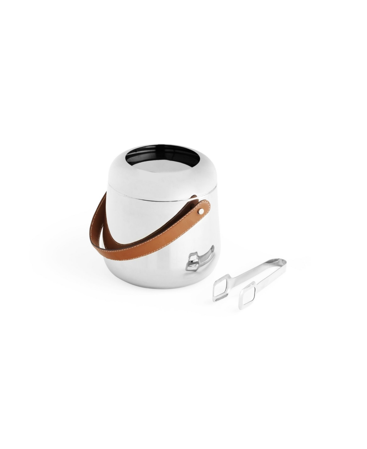 Tahoe Ice Bucket with Tongs - Silver-Tone