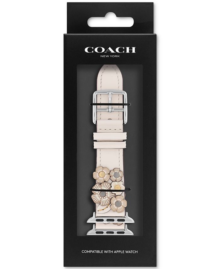 COACH Tea Rose Leather Apple Watch® Strap 38mm/40mm - Macy's