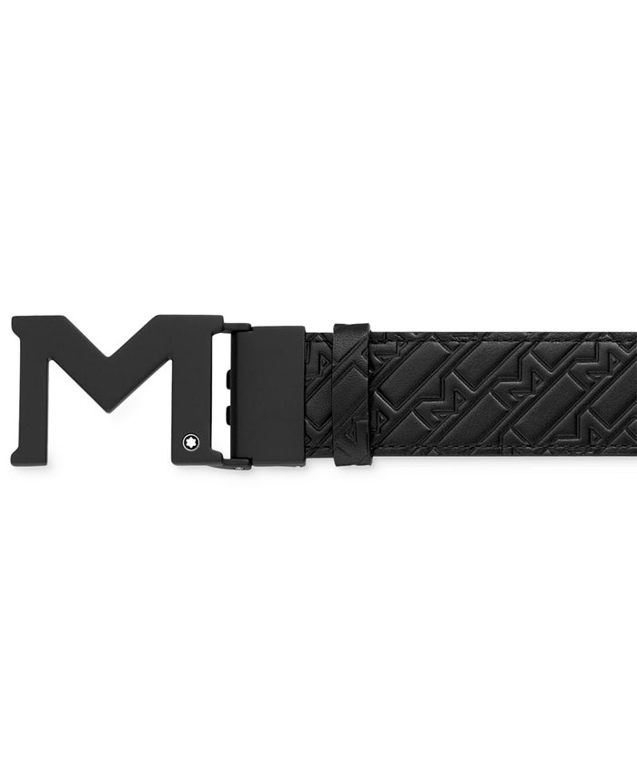 Montblanc M Buckle Embossed Reversible Leather Belt - Macy's