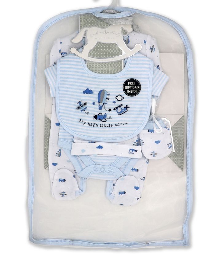 Rock-A-Bye Baby Boutique Baby Boys Fly High Layette Gift in Mesh Bag, 5 ...