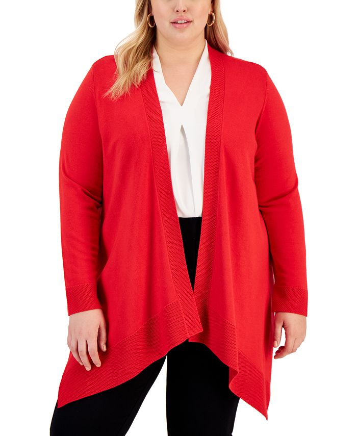 JM Collection Plus Size Open-Front Cardigan, Created for Macy's - Macy's