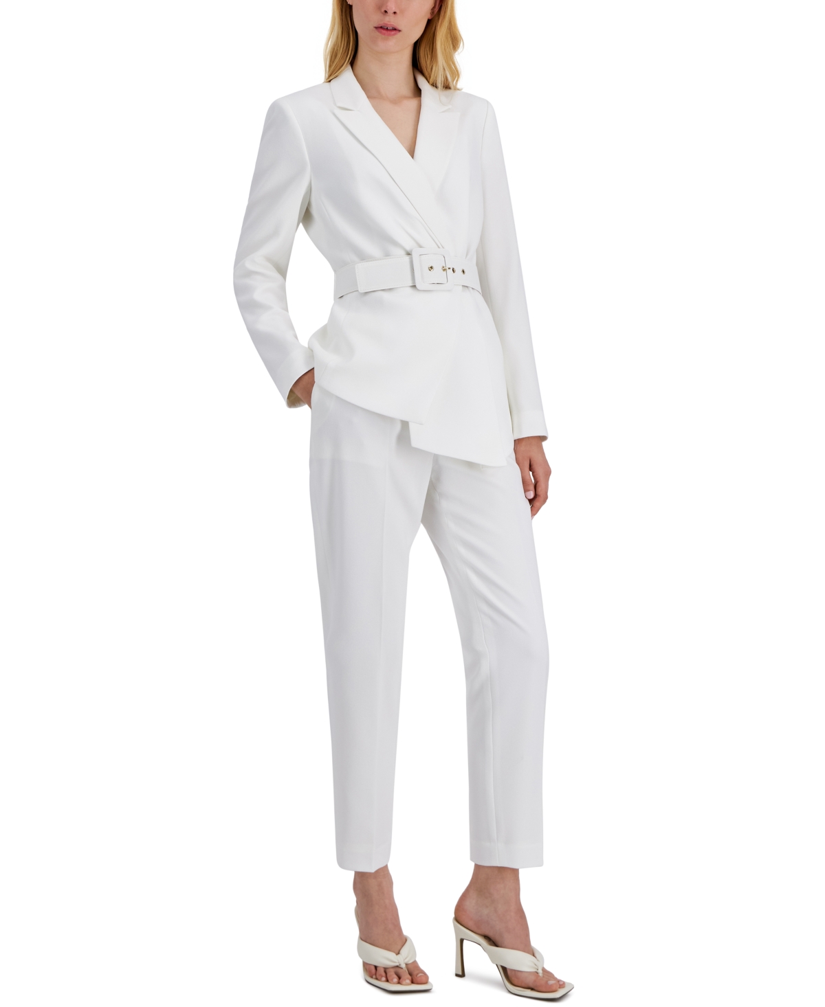 Click here for Tahari Asl Womens Belted Asymmetrical Jacket & Sli... prices