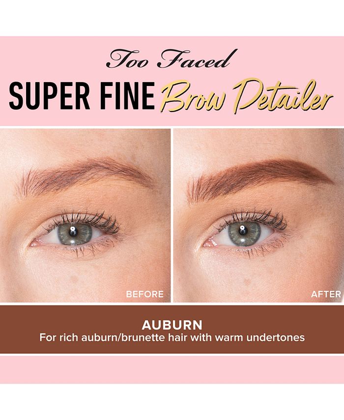 Too Faced Super Fine Brow Detailer Retractable Eyebrow Pencil - Macy's