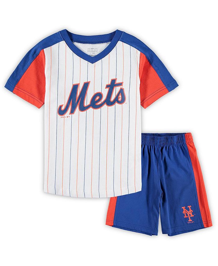 Outerstuff Little Boys White, Royal New York Mets The Lineup V-Neck and ...