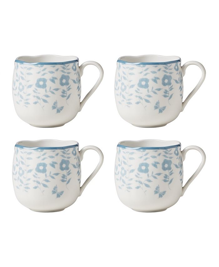 Lenox Butterfly Meadow Cottage Porcelain Mugs, Set of 4 - Macy's