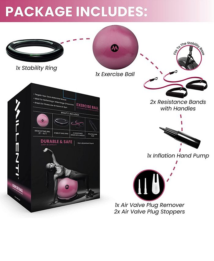 MILLENTI Exercise Ball Chair Yoga Ball Chair with Stability Base Ring ...