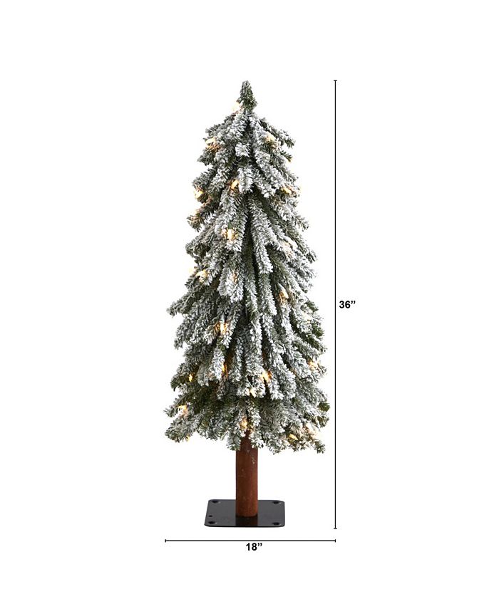 Nearly Natural Flocked Grand Alpine Artificial Christmas Tree with ...