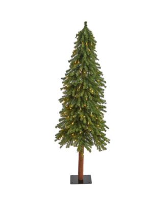 Grand Alpine Artificial Christmas Tree with Lights and Bendable ...