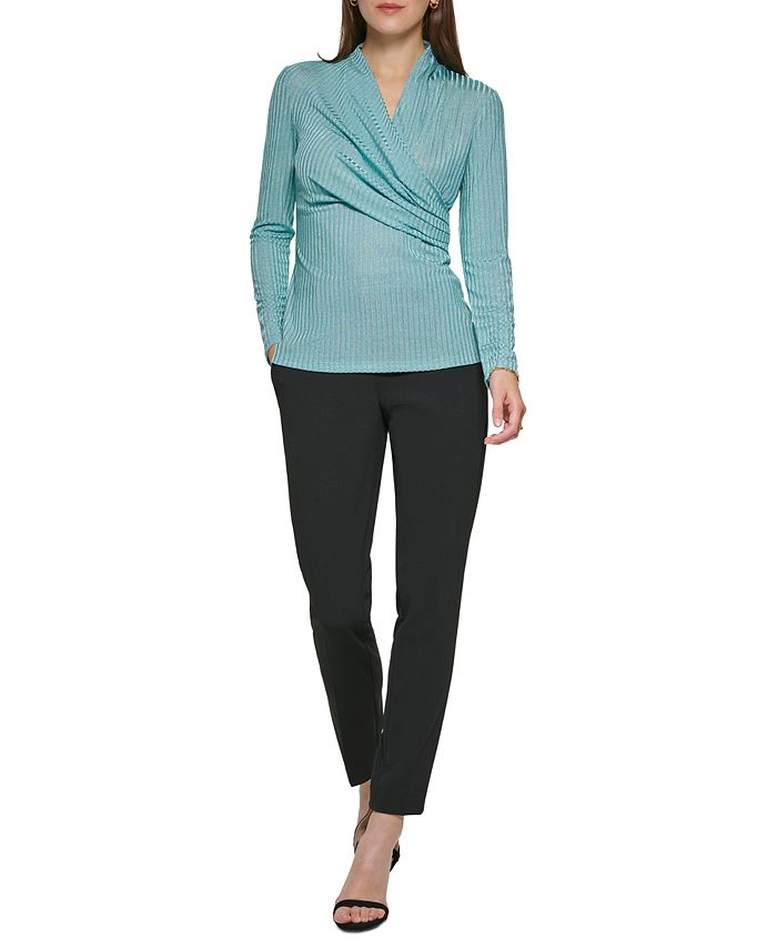 DKNY Women's Long-Sleeve Ruched Top - Macy's