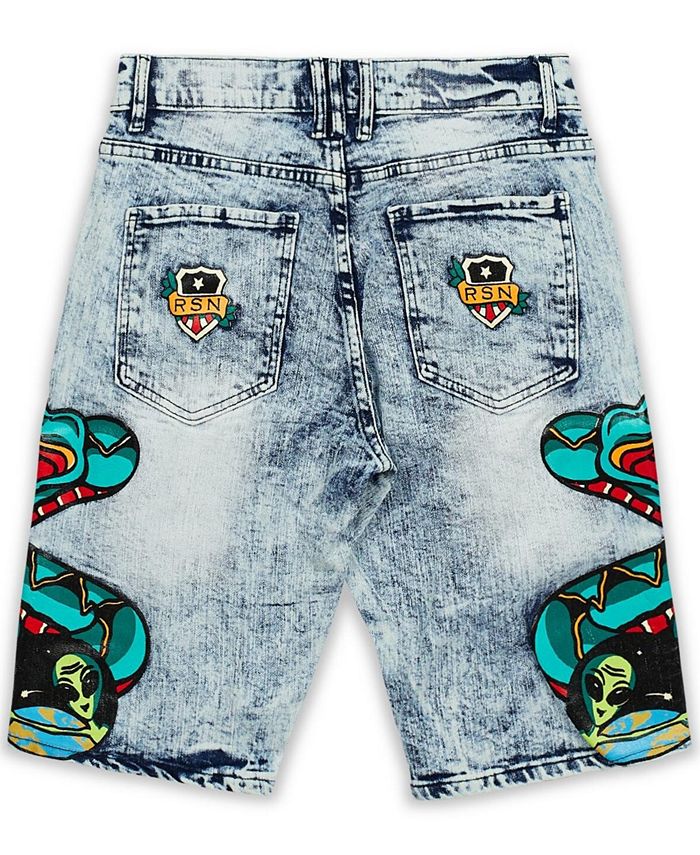Reason Men's Tattoo Alien Denim Shorts - Macy's