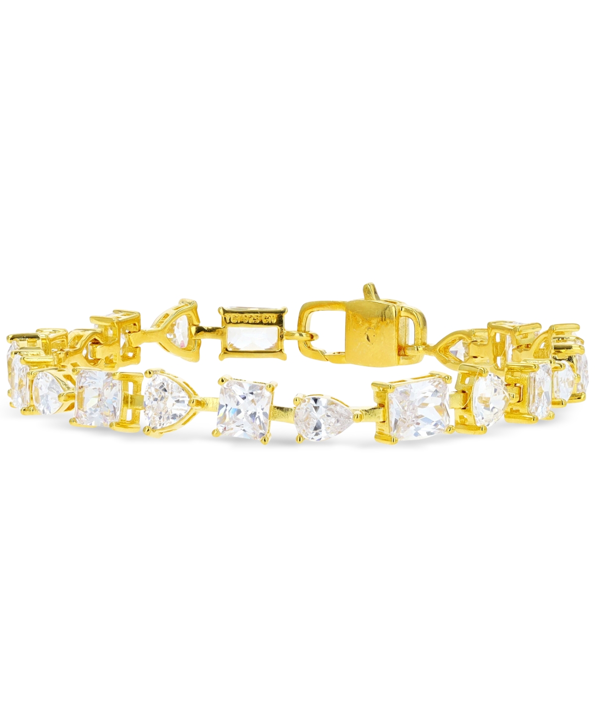 Click here for Cubic Zirconia Multi-Shape Link Bracelet - Gold ov... prices