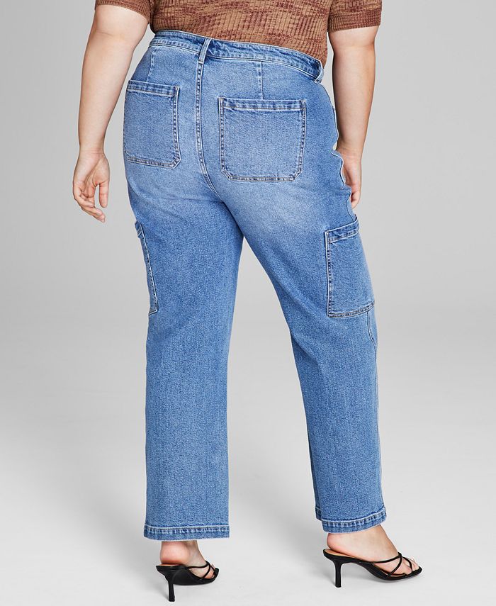 And Now This Trendy Plus Size Utility Jeans & Reviews - Jeans - Plus ...