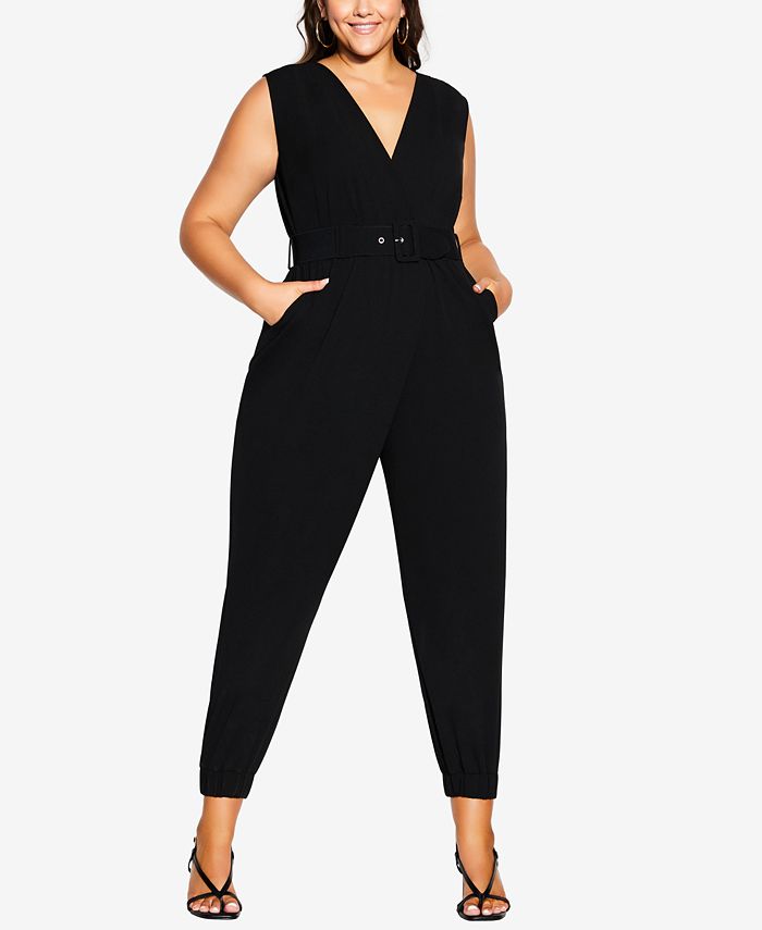 City Chic Trendy Plus Size in Bloom Jumpsuit - Macy's