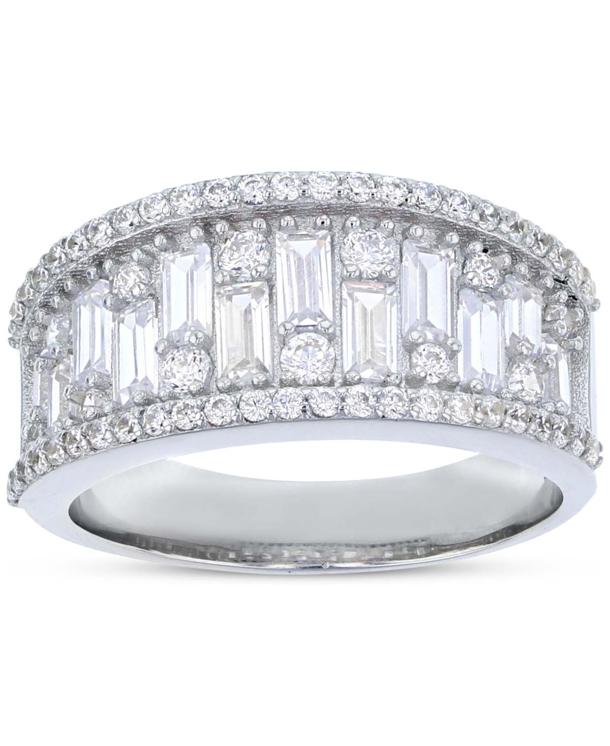 Click here for Cubic Zirconia Round & Baguette Statement Ring in... prices