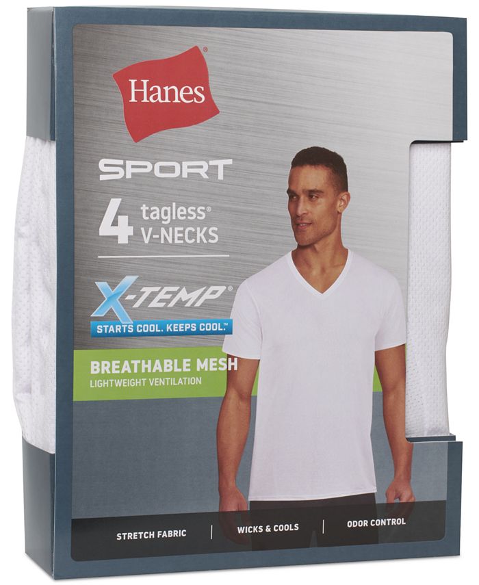 Hanes Mens X Temp® V Neck Mesh T Shirts 4 Pk Macys