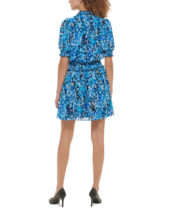 Karl Lagerfeld Paris Women's Printed Smocked Dress - Macy's