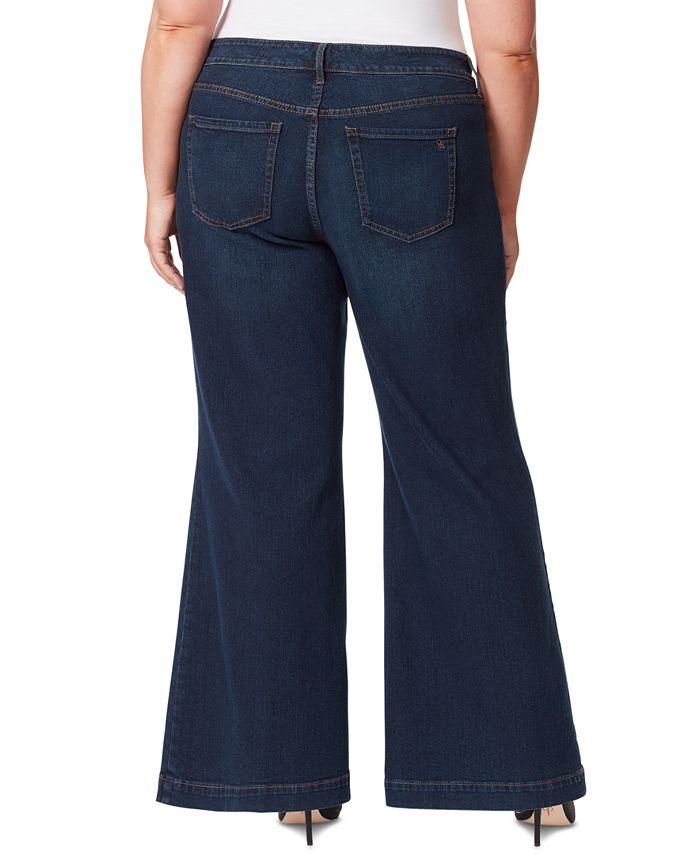 Jessica Simpson Trendy Plus Size True Love Trouser Wide-Leg Jeans - Macy's