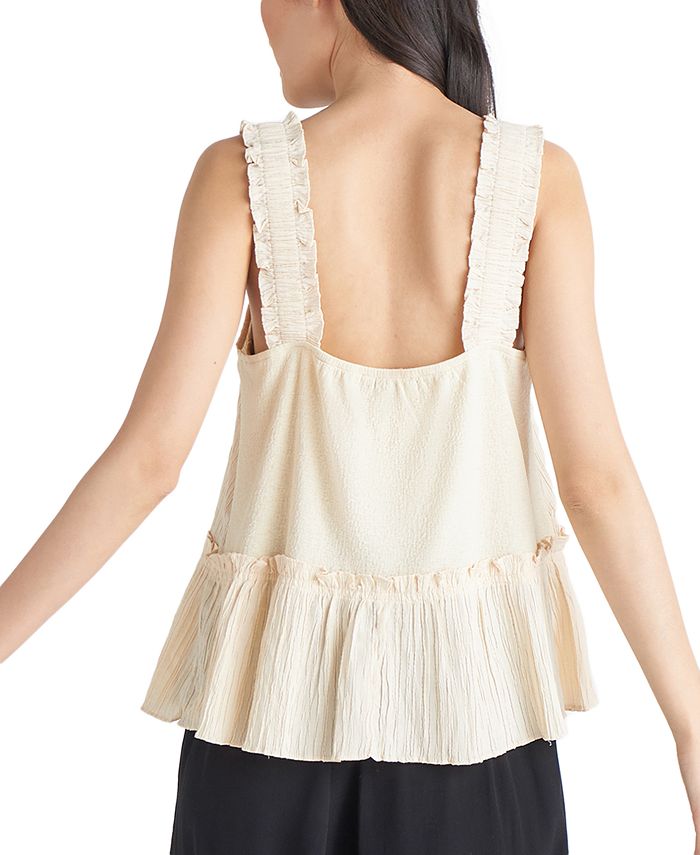 Black Tape Women's Textured Ruffled Top - Macy's