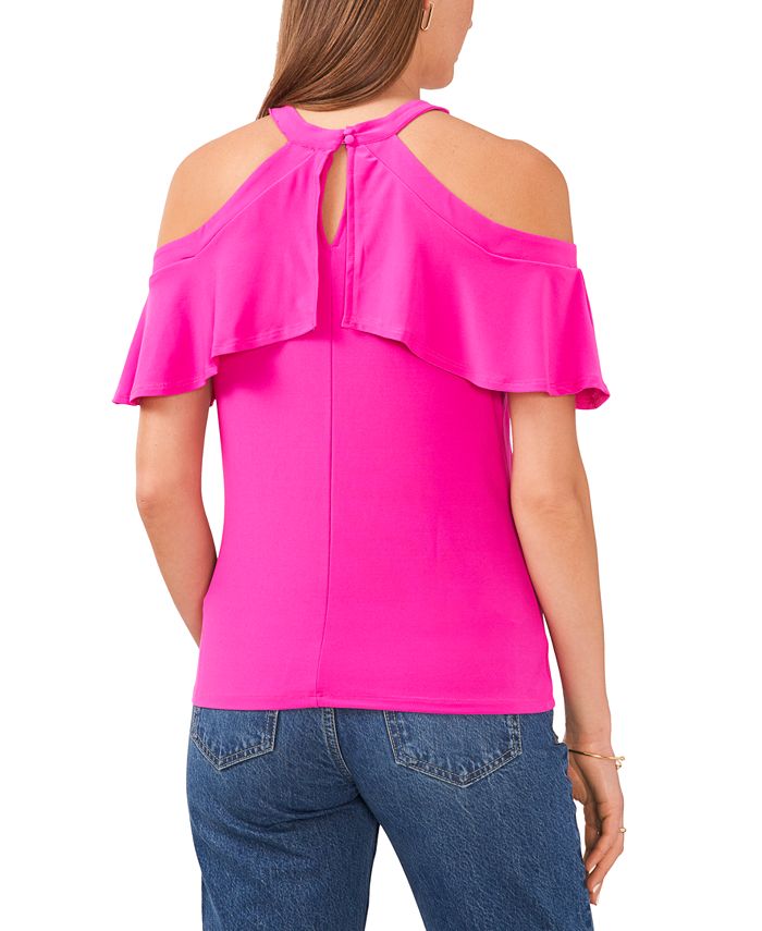 Sam & Jess Ruffled Cold-Shoulder Top & Reviews - Tops - Women - Macy's