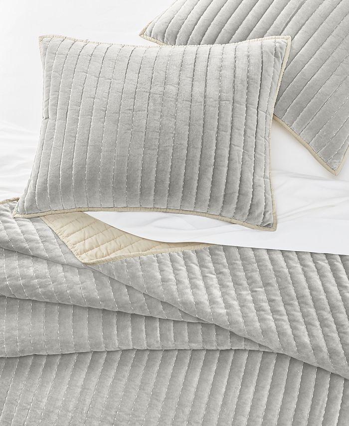 Oake Velvet Coverlet, Twin, Created for Macy's - Macy's