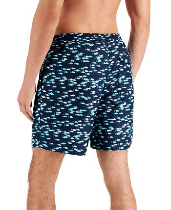 Club Room Men's Fish Reel Swim Trunks, Created for Macy's - Macy's