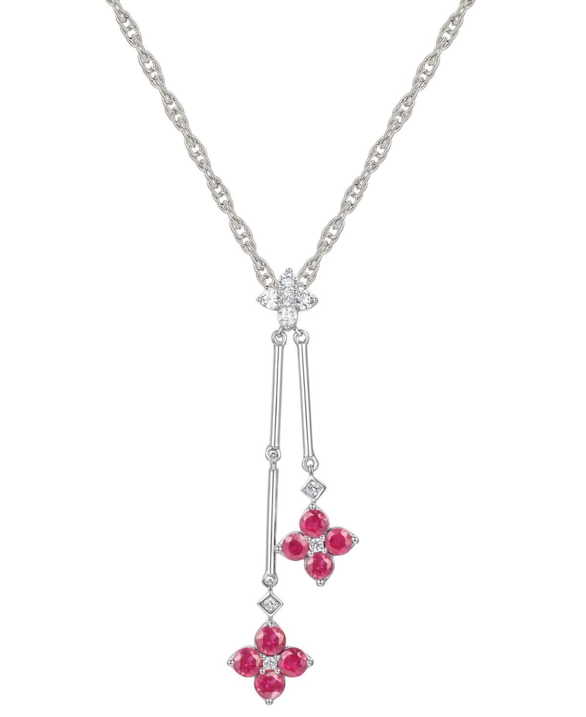 Click here for Ruby (3/4 ct. t.w.) & Diamond (1/8 ct. t.w.) Doubl... prices