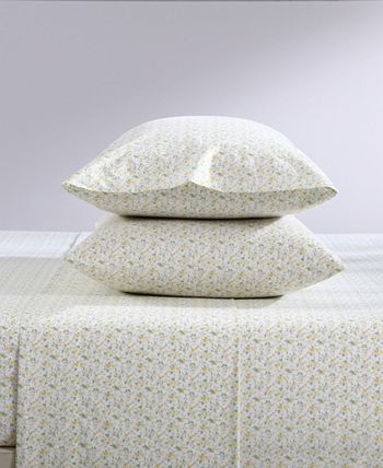 Laura Ashley Evie Cotton Percale 3-Pc. Sheet Set, Twin XL - Macy's