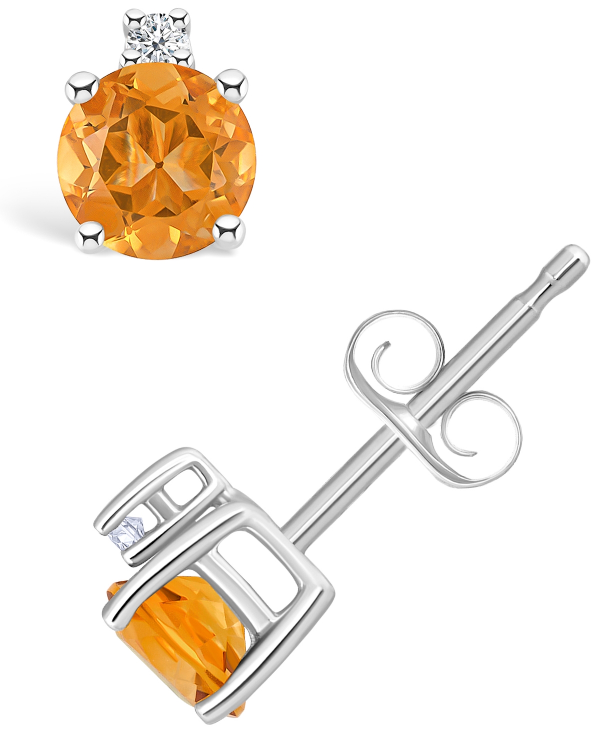 Click here for Citrine (1/2 ct. t.w.) and Diamond Accent Stud Ear... prices
