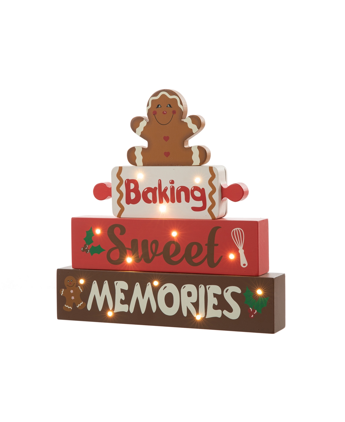 Click here for Glitzhome 12 Lighted Wooden Christmas Gingerbread... prices