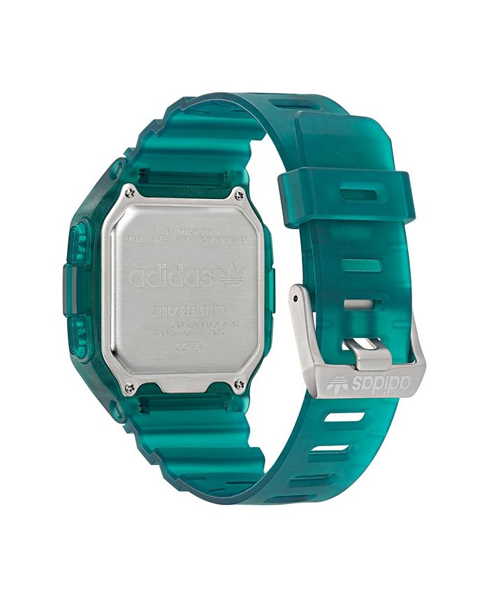 adidas Unisex Gmt Digital One Gmt Green Resin Strap Watch 47mm - Macy's