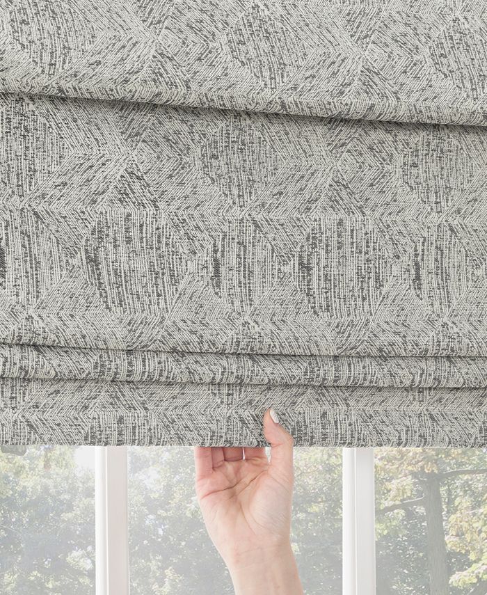 Sun Zero Talmage Tonal Geometric 100% Blackout Cordless Roman Shade, 64 ...