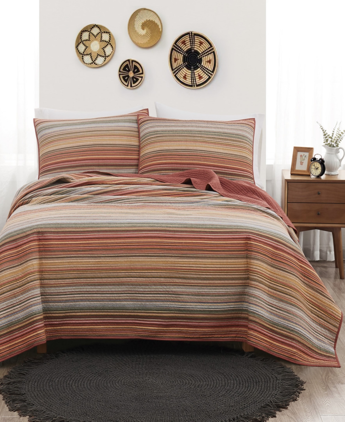 Click here for Brooklyn Loom Sunset Stripe Yarn Dye 3 Piece Quilt... prices