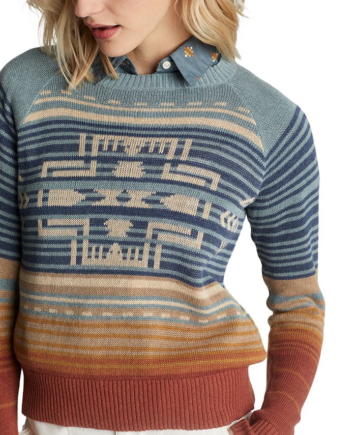 Pendleton Women's Raglan Cotton Graphic Sweater - Macy's