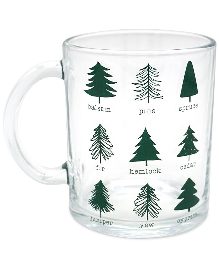 TMD Holdings Forest Green Trees Glass Mug, Created for Macy's - Macy's