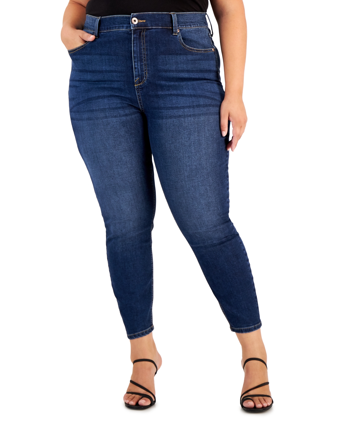 Click here for Celebrity Pink Trendy Plus Size High Rise Skinny A... prices
