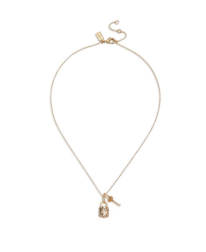 COACH Quilted Padlock Key Necklace - Macy's