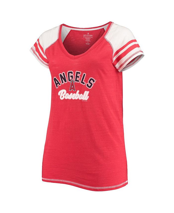 Soft As A Grape Women's Red Los Angeles Angels Curvy Colorblock Tri ...
