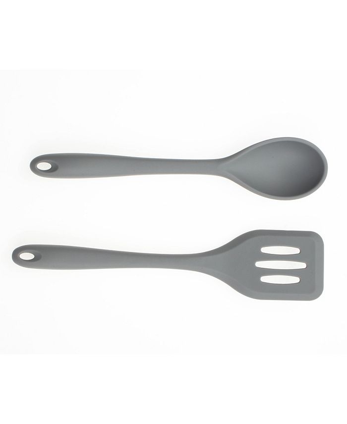 Art & Cook 2 Piece Silicone Slotted Turner and Solid Spoon Set - Macy's