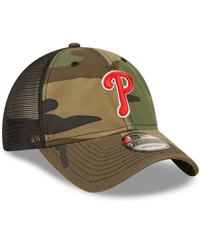 New Era Men's Camo Philadelphia Phillies Trucker 9TWENTY Snapback Hat ...