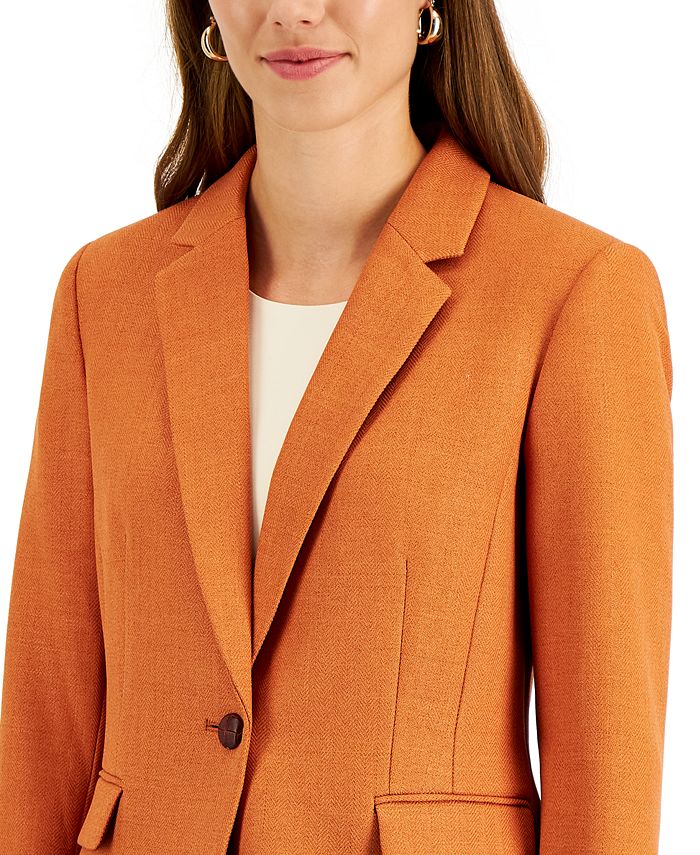 Tahari ASL Women's Peak-Lapel Single-Button Long-Sleeve Blazer - Macy's