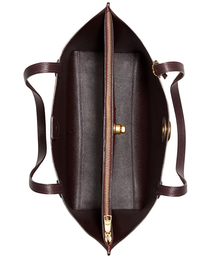 COACH Polished Pebble Leather Willow Tote with Interior Zip Pocket ...