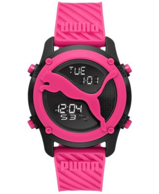 Puma Women's Big Cat Digital Pink Polyurethane Strap Watch 44mm - Macy's