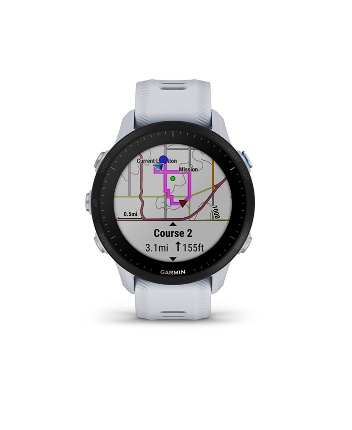 Garmin Unisex Forerunner 955 White Fiber- Reinforced Polymer Band Watch ...