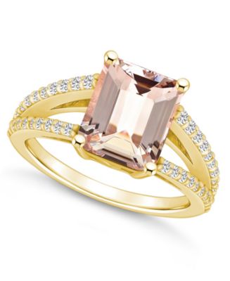 Macy's Morganite and Diamond Accent Ring in 14K Yellow Gold - Macy's
